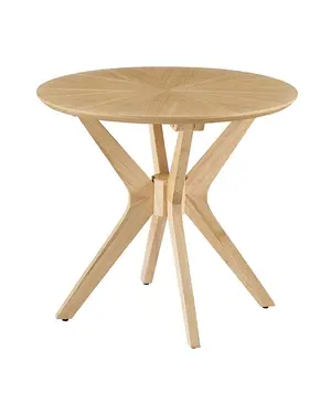 MODWAY Crossroads 24a Round Wood Side Table - Oak