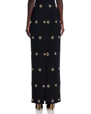 SERGIO HUDSON Embroidered Wool Skirt