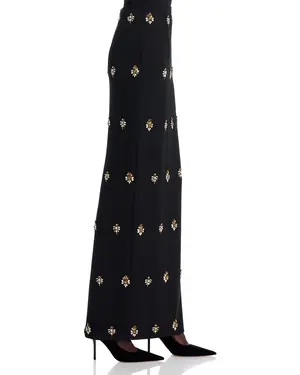 SERGIO HUDSON Embroidered Wool Skirt