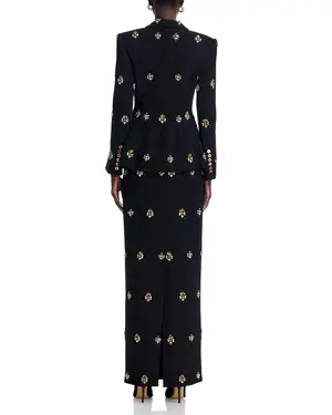 SERGIO HUDSON Embroidered Wool Skirt