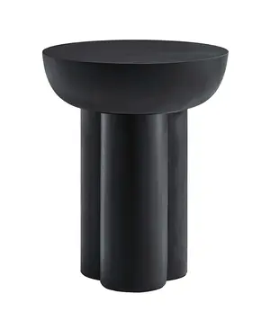 MODWAY Caspian Round Concrete Side Table - Black