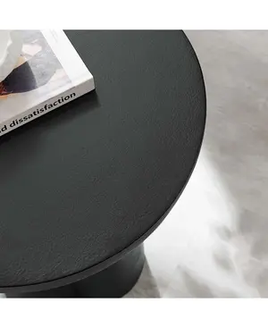 MODWAY Caspian Round Concrete Side Table - Black