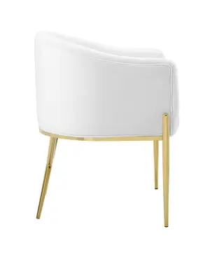 MODWAY Savour Performance Velvet Accent Dining Armchair, Set Of 2 - White