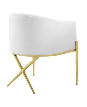 MODWAY Savour Performance Velvet Accent Dining Armchair, Set Of 2 - White