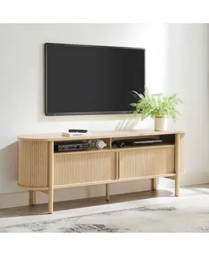 MODWAY Cadence 71" Curved Tv Stand - Oak