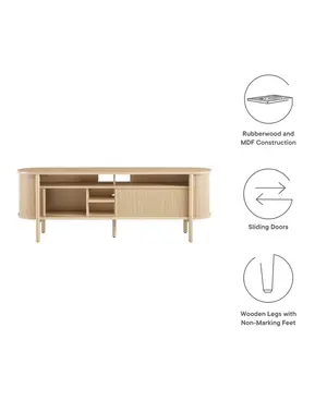 MODWAY Cadence 71" Curved Tv Stand - Oak
