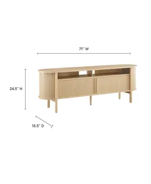 MODWAY Cadence 71" Curved Tv Stand - Oak