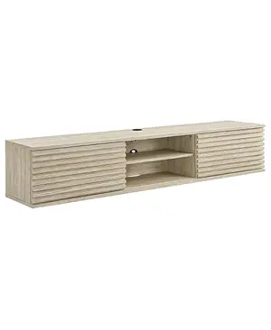 MODWAY Render 70 Faux Wall-mount Media Console Tv Stand - Travertine