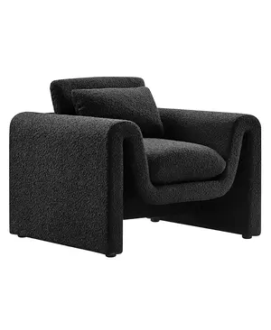 MODWAY Waverly Boucle Upholstered Armchair - Black