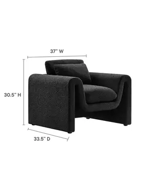 MODWAY Waverly Boucle Upholstered Armchair - Black