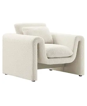 MODWAY Waverly Boucle Upholstered Armchair - Ivory