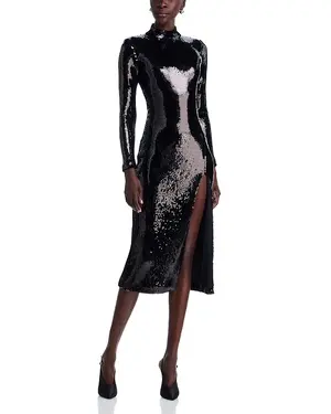 SERGIO HUDSON Sequin Midi Dress