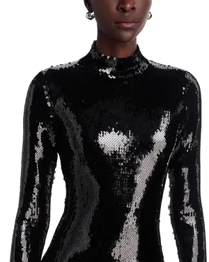 SERGIO HUDSON Sequin Midi Dress