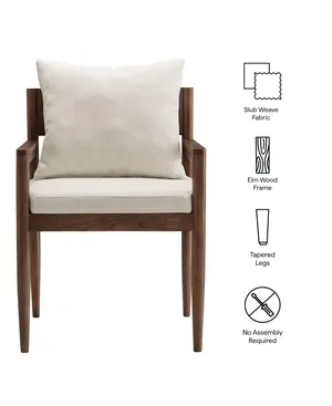 MODWAY Remington Wood Dining Armchair - Salt