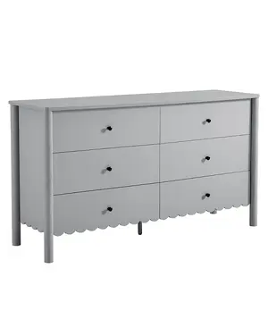 MODWAY Emmeline Scalloped 6-drawer Dresser - Light Gray