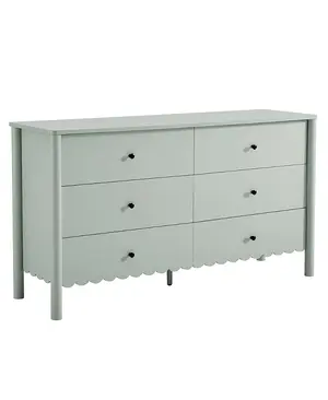 MODWAY Emmeline Scalloped 6-drawer Dresser - Sage