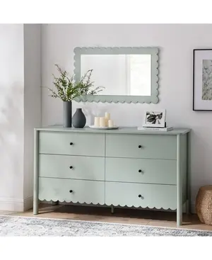 MODWAY Emmeline Scalloped 6-drawer Dresser - Sage