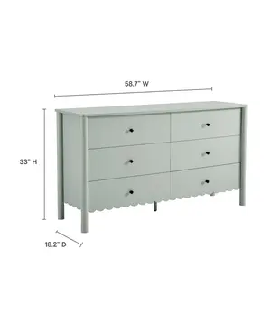 MODWAY Emmeline Scalloped 6-drawer Dresser - Sage