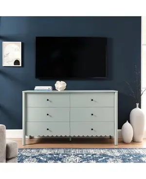 MODWAY Emmeline Scalloped 6-drawer Dresser - Sage
