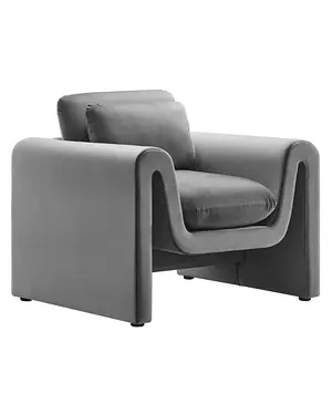 MODWAY Waverly Performance Velvet Armchair - Gray