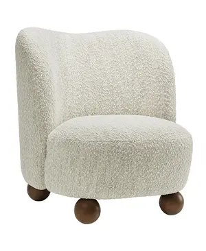 MODWAY Monroe Boucle Fabric Accent Chair - Pearl Walnut