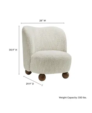 MODWAY Monroe Boucle Fabric Accent Chair - Pearl Walnut