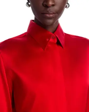 SERGIO HUDSON Button Front Silk Blouse