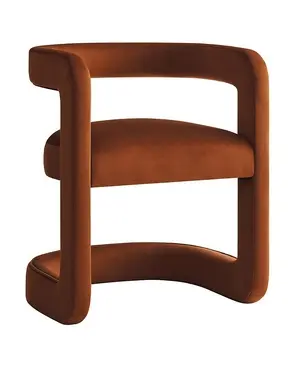 MODWAY Winslow Barrel Performance Velvet Dining Chair - Rust