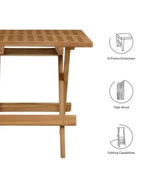 MODWAY Vienna Outdoor Patio Teak Wood Side Table