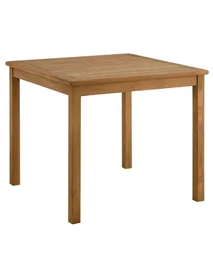MODWAY Vienna 34 Square Outdoor Patio Teak Wood Dining Table - Natural