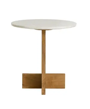 MODWAY Tarin Acacia Wood And Marble Side Table - Natural