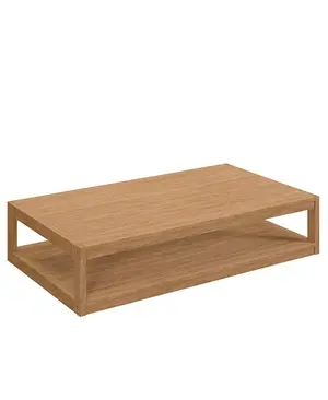 MODWAY Carlsbad Teak Wood Outdoor Patio Coffee Table - Natural