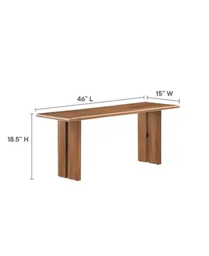 MODWAY Amistad 46" Wood Bench - Walnut