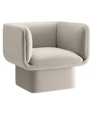 MODWAY Tate Performance Velvet Accent Chair - Almond