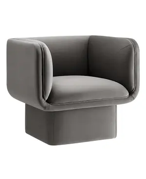 MODWAY Tate Performance Velvet Accent Chair - Storm Gray