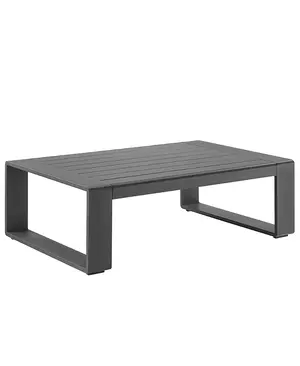 MODWAY Lirienne Outdoor Patio Aluminum Coffee Table - Gray