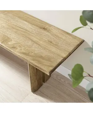 MODWAY Amistad 58" Wood Bench - Oak