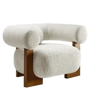 MODWAY Jace Boucle Accent Chair - Pearl