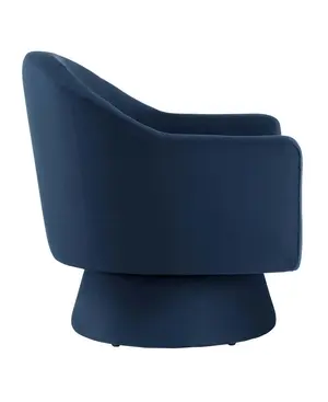 MODWAY Astral Performance Velvet Fabric And Wood Swivel Chair