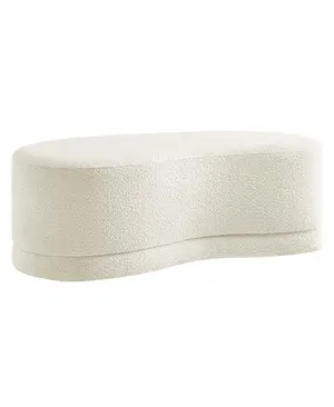 MODWAY Nimbus 48" Upholstered Ottoman Bench - Cream