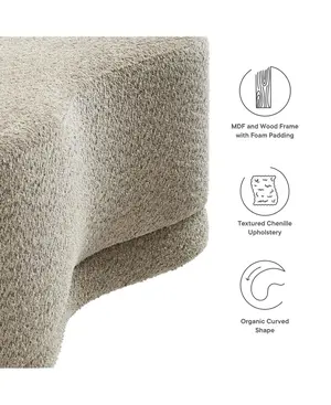 MODWAY Nimbus 48" Upholstered Ottoman Bench - Oat