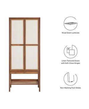 MODWAY Capri Tall Wood Grain Standing Storage Cabinet