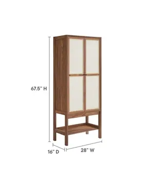 MODWAY Capri Tall Wood Grain Standing Storage Cabinet
