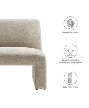 MODWAY Amita Chenille Upholstered Accent Chair - Khaki