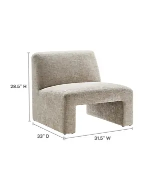 MODWAY Amita Chenille Upholstered Accent Chair - Khaki
