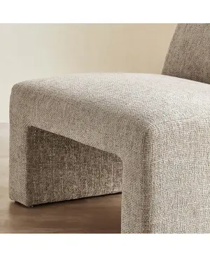 MODWAY Amita Chenille Upholstered Accent Chair - Khaki