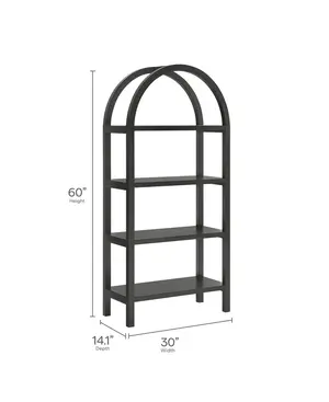 MODWAY Vexley 60 Inch Arched Bookshelf