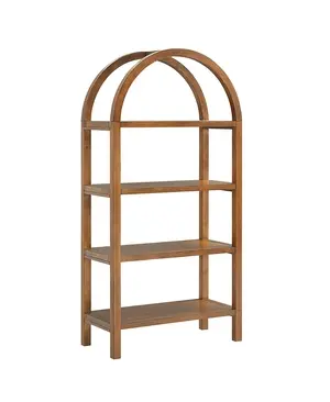 MODWAY Vexley 60 Inch Arched Bookshelf - Walnut
