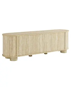MODWAY Overture 63" Oval Faux Tv Stand - Travertine