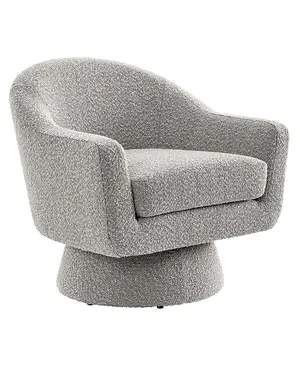 MODWAY Astral Boucle Fabric Swivel Chair - Taupe